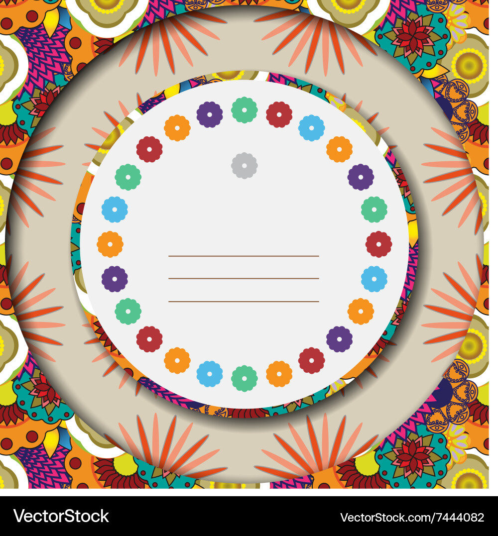 Colorful floral greeting card Royalty Free Vector Image