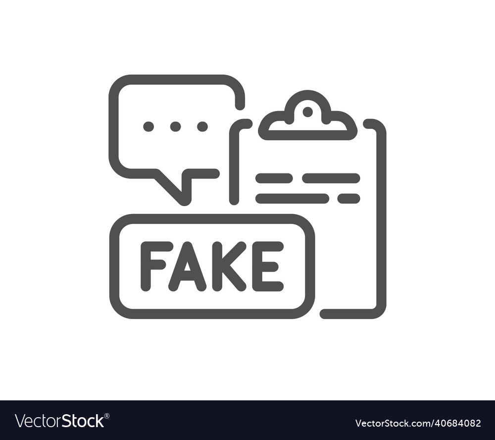 Fake document line icon propaganda conspiracy Vector Image