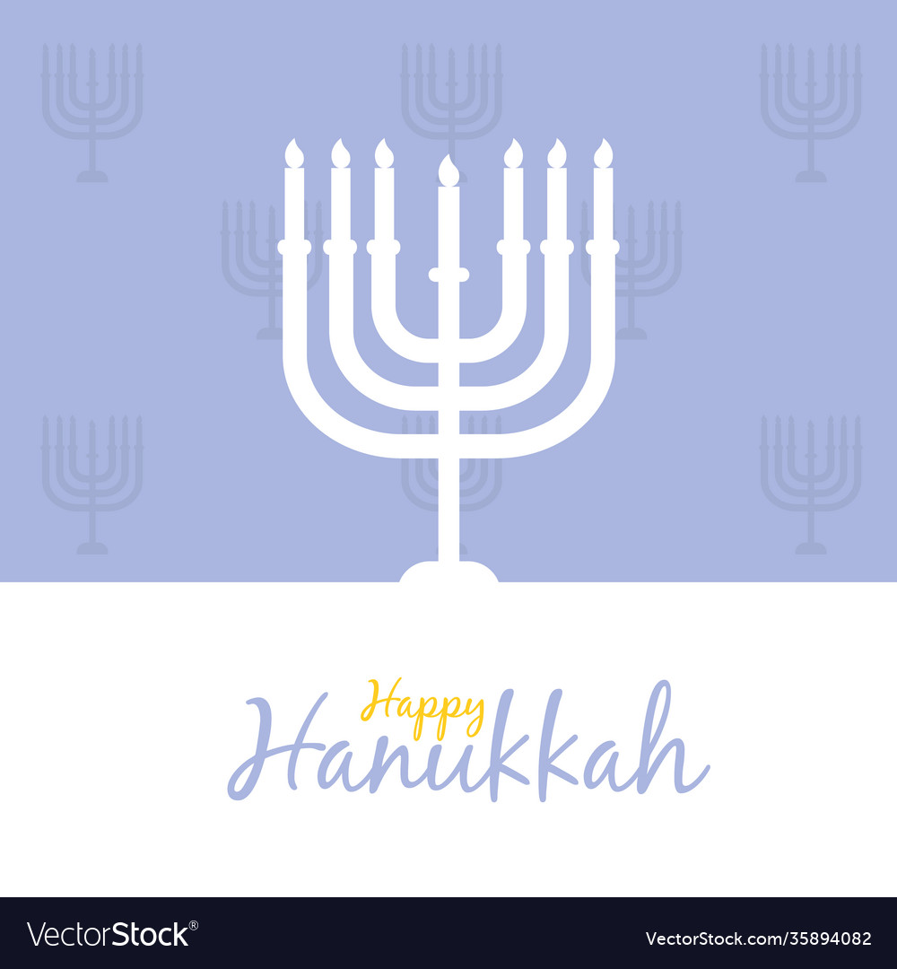 Happy hanukkah with silhouette menorah icon Vector Image