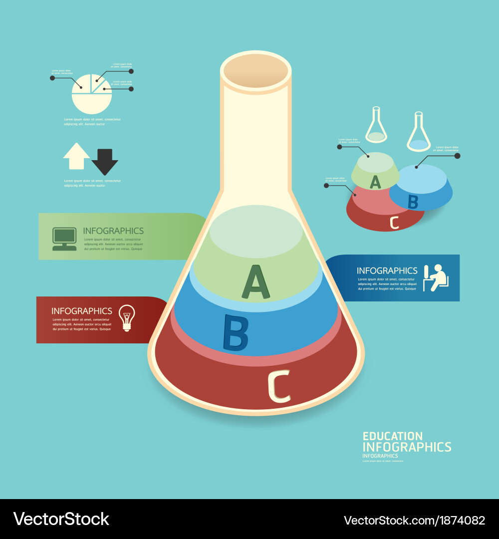 Isometric colorful test tube infographic Vector Image