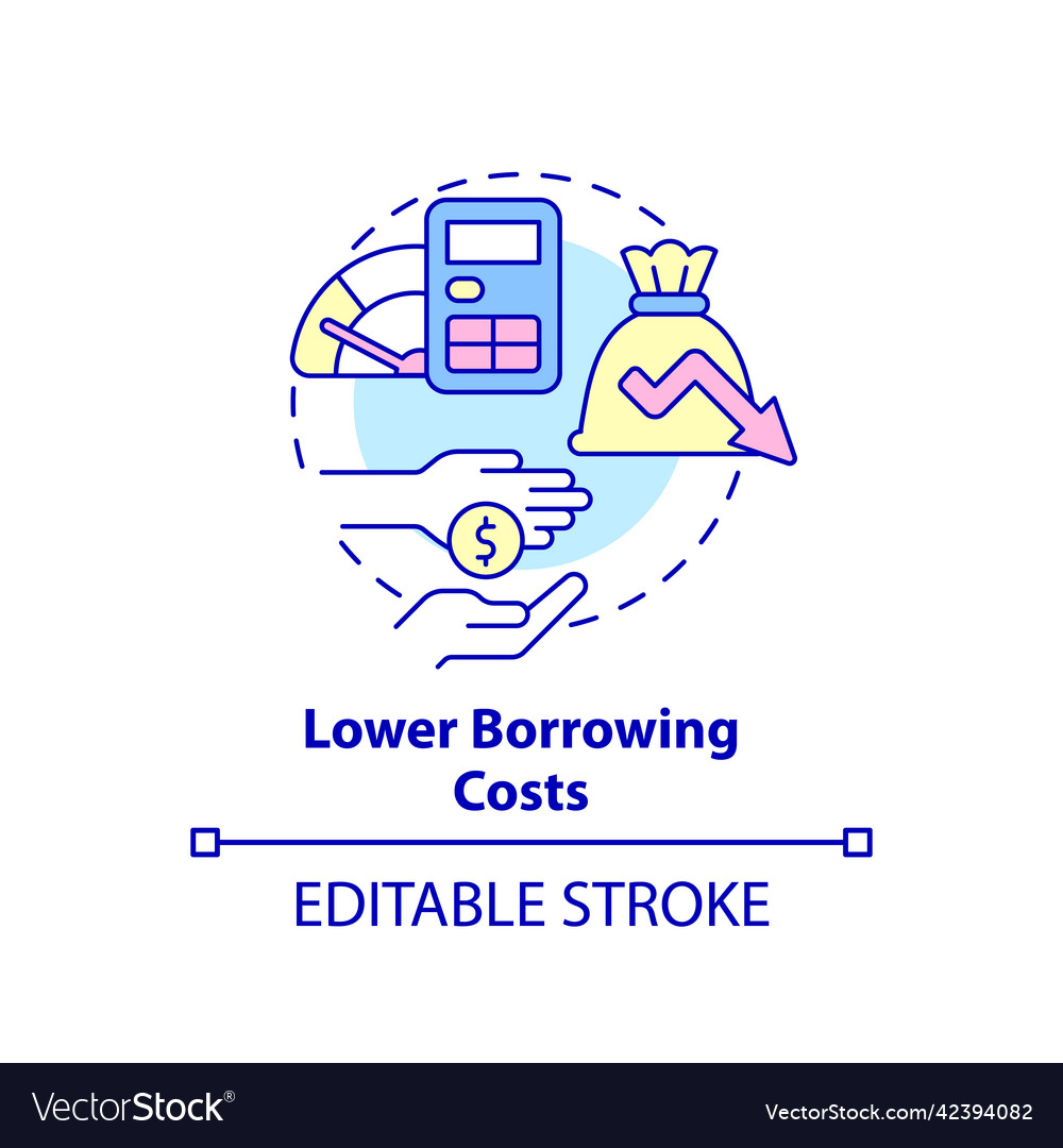 Lower borrowing costs concept icon Royalty Free Vector Image Lower borrowing costs concept icon Royalty Free Vector Image