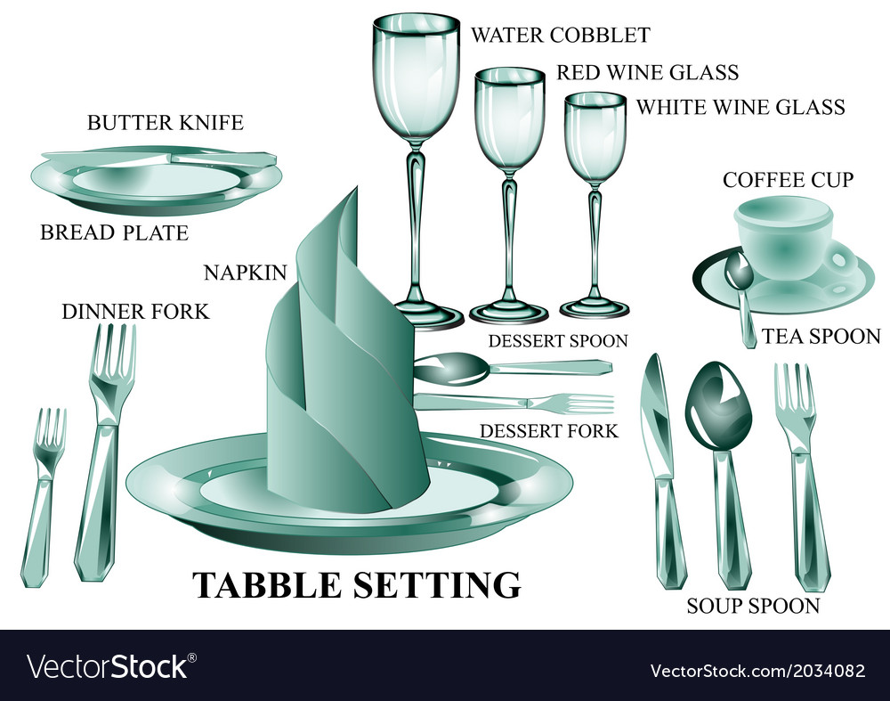 Table setting Royalty Free Vector Image - VectorStock
