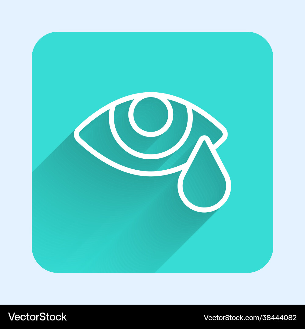 White line tear cry eye icon isolated with long Vector Image