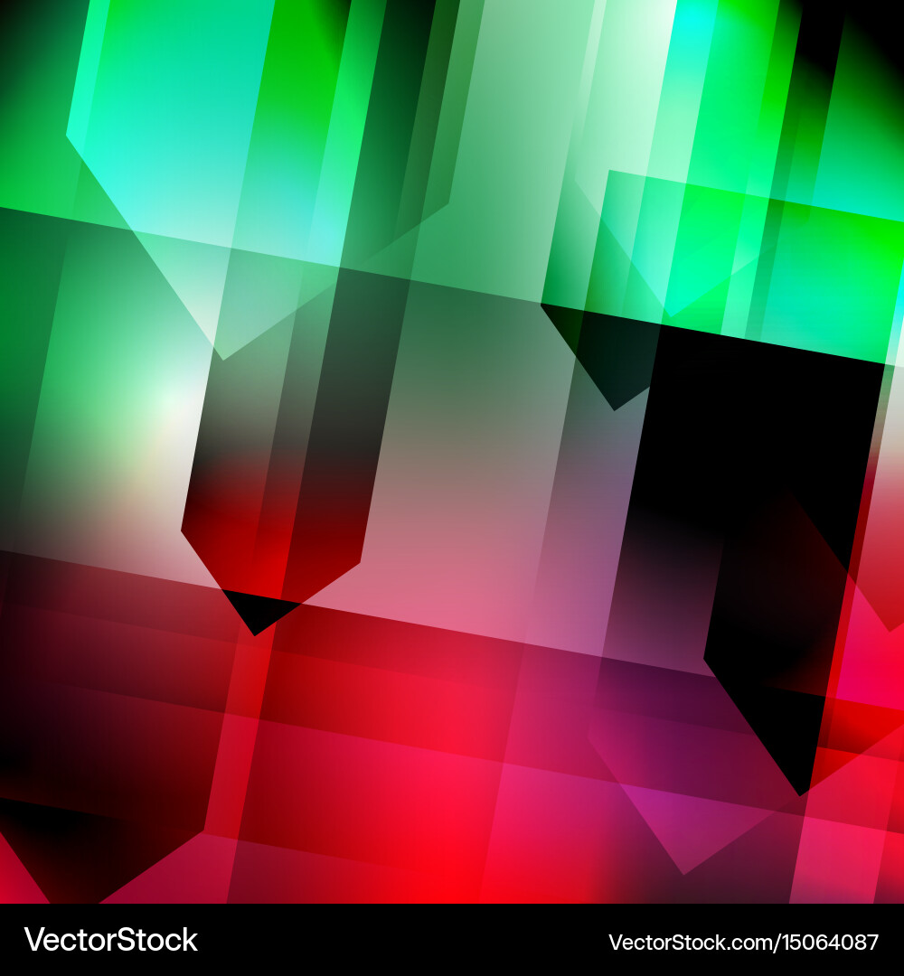 Abstract geometric gems and crystals glowing Vector Image
