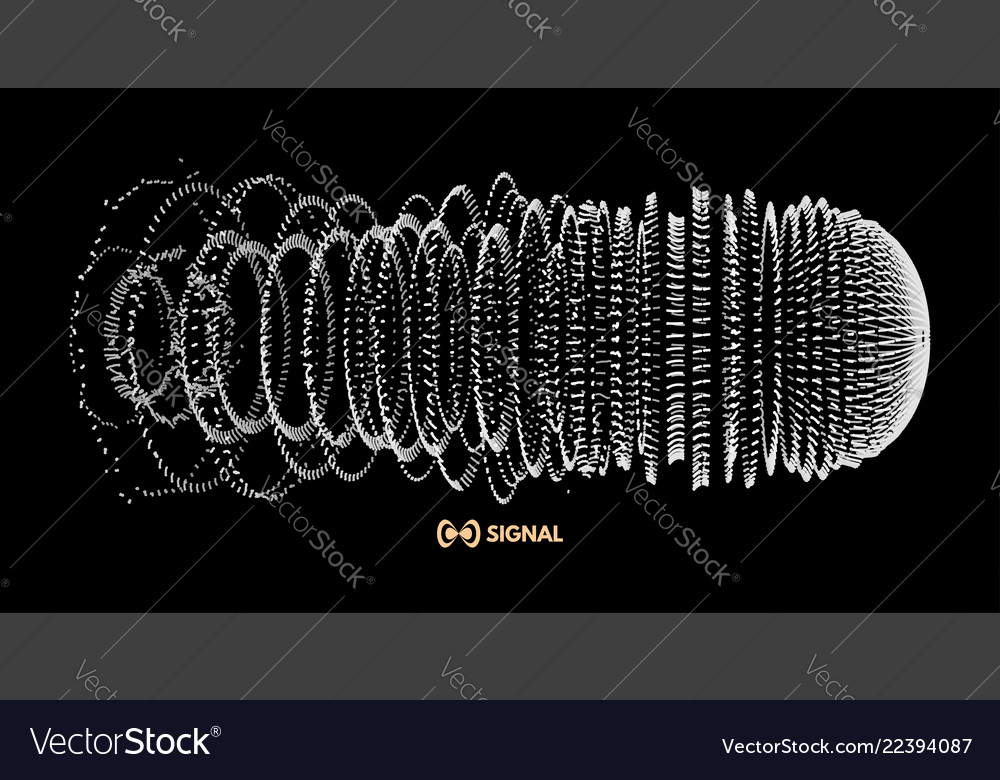Array with dynamic particles 3d technology style Vector Image