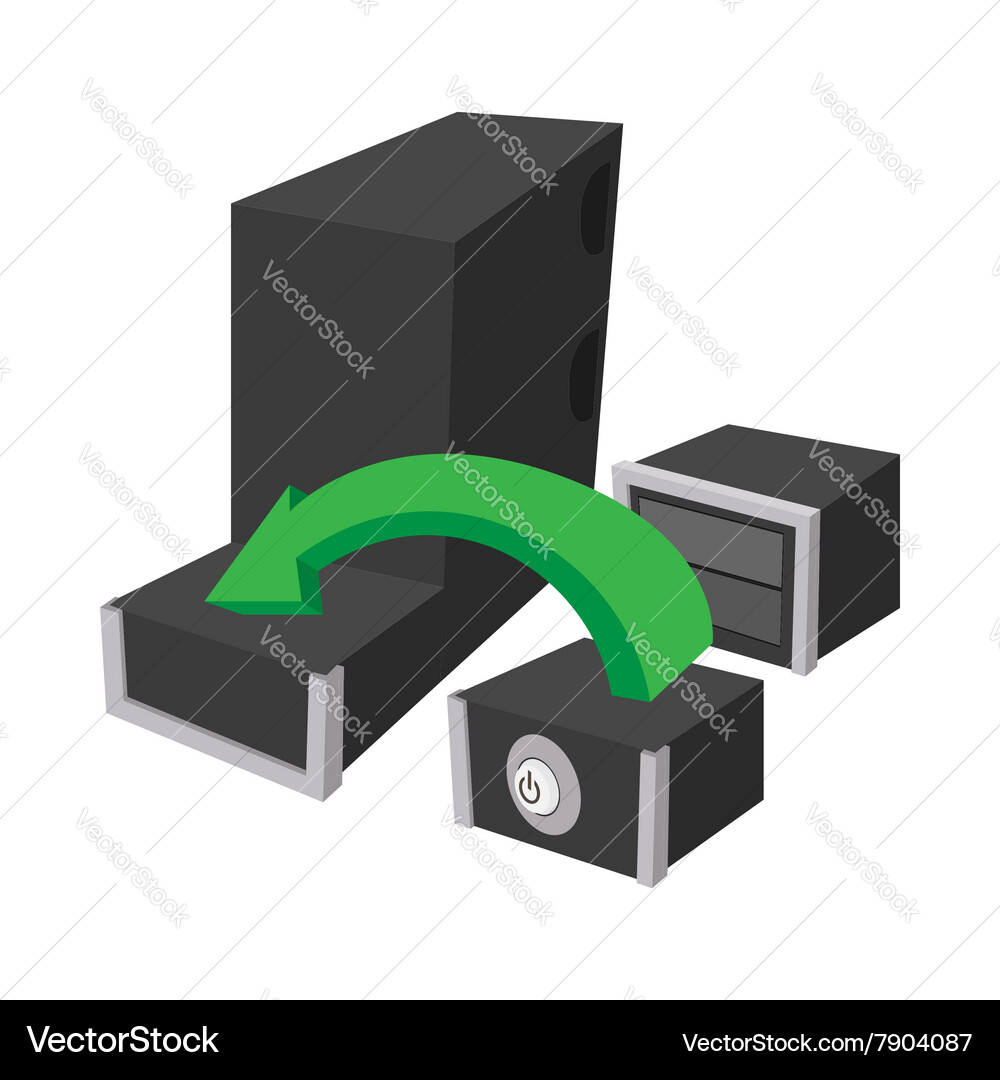 Assembling of a new pc icon cartoon style Vector Image