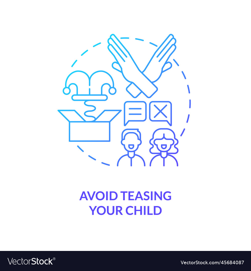 Avoid teasing your child blue gradient concept Vector Image