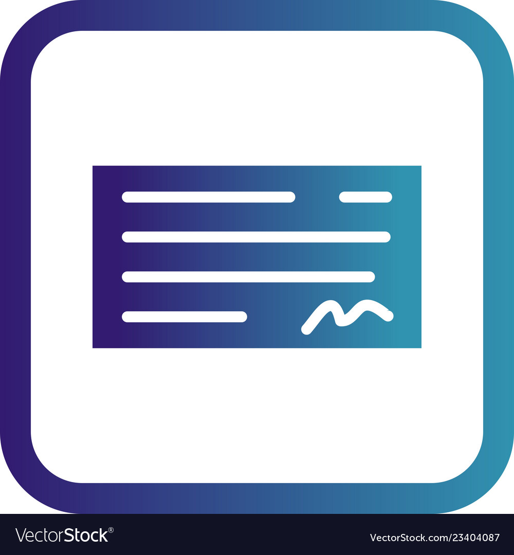 Cheque icon Royalty Free Vector Image - VectorStock