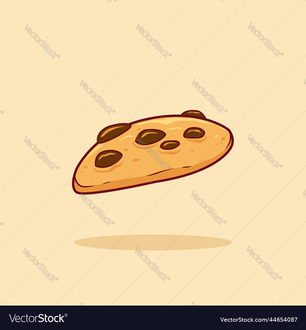 Choco chip cookie side view Royalty Free Vector Image