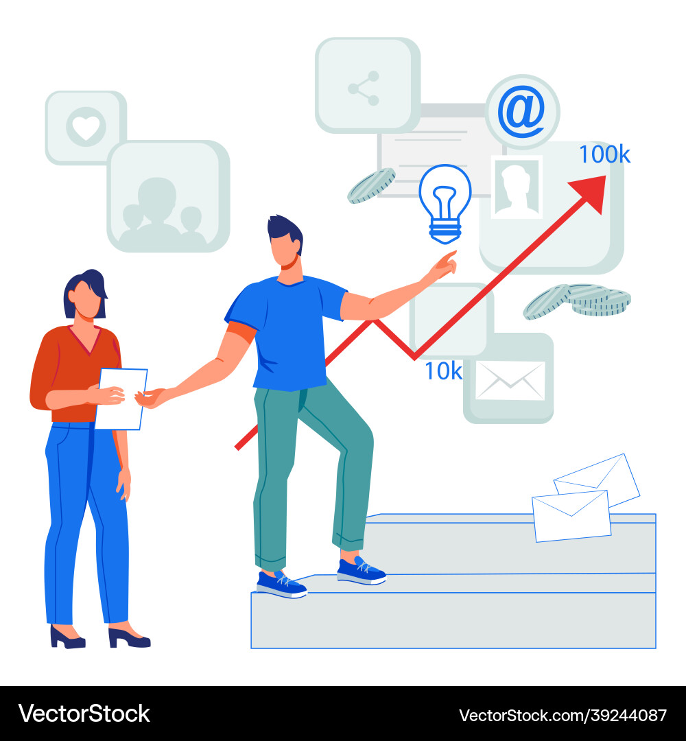 Financial advisor or business coach shows Vector Image