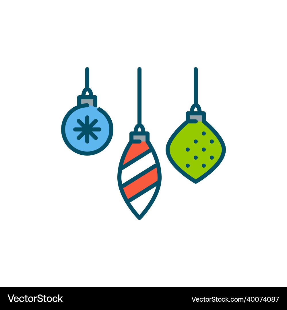 Fir tree baubles traditional christmas decoration Vector Image