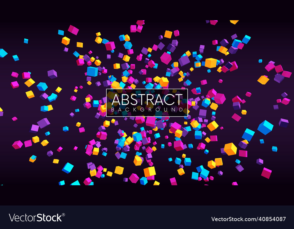 Flying explosion 3d cubes Royalty Free Vector Image