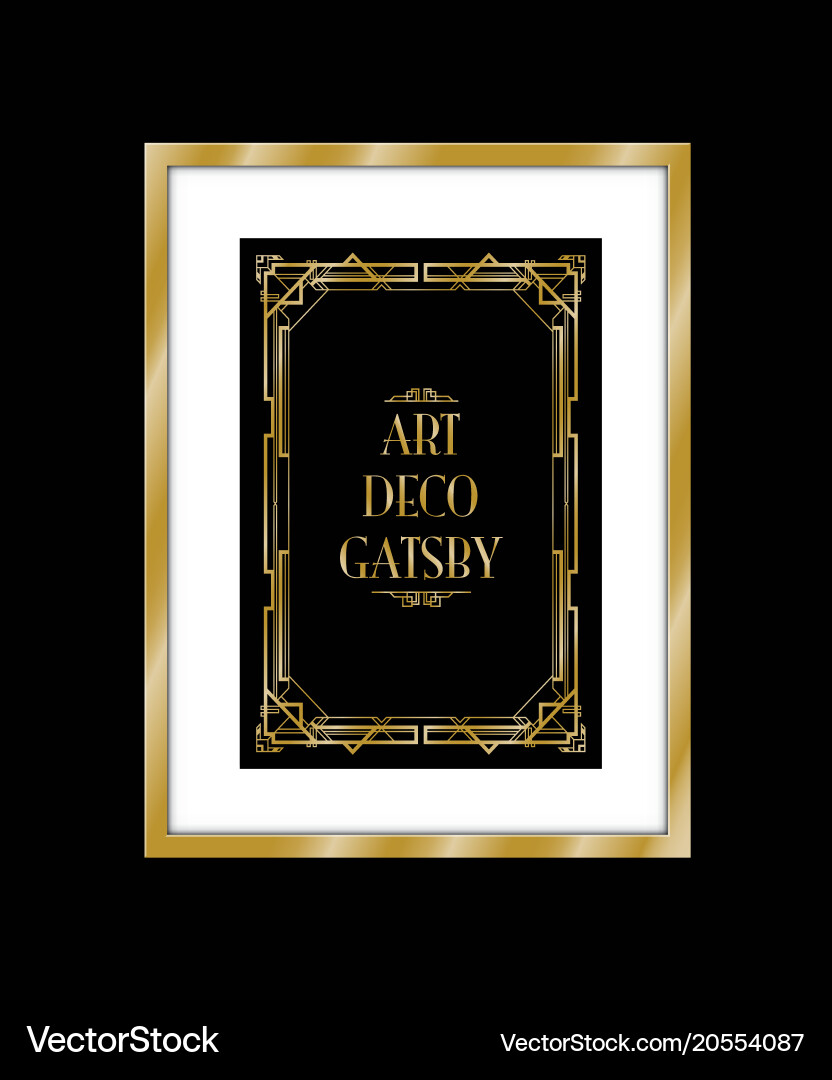 Gold decorative line border Royalty Free Vector Image