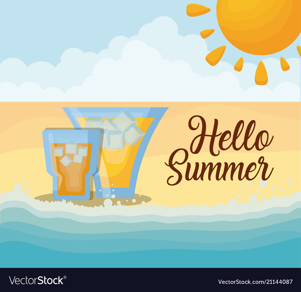 Hello summer design Royalty Free Vector Image - VectorStock