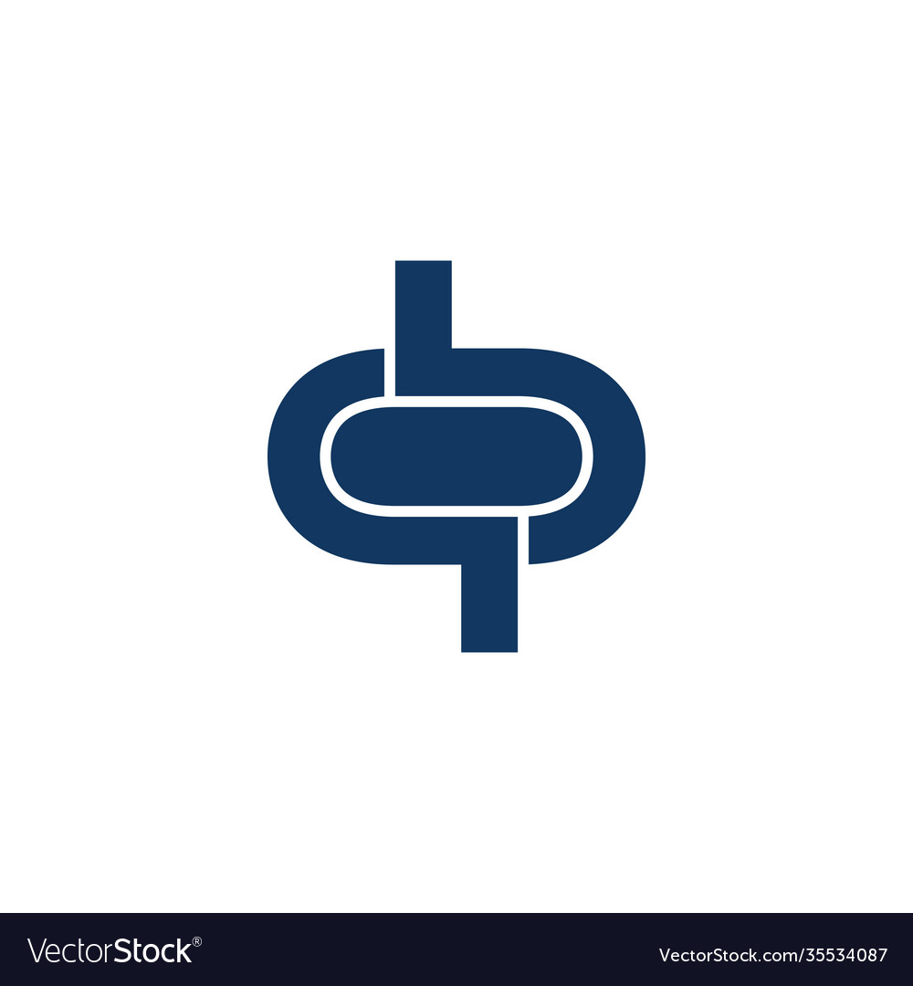 Letter qb linked circle geometric logo Royalty Free Vector Letter qb linked circle geometric logo Royalty Free Vector