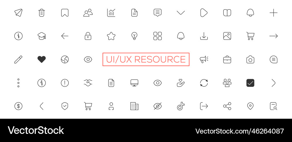 Minimalist and simple looking ui icons set Vector Image