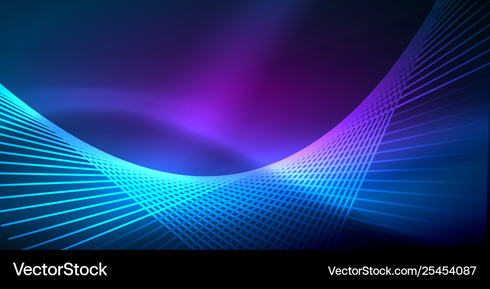 Neon glowing techno lines blue hi-tech futuristic Vector Image