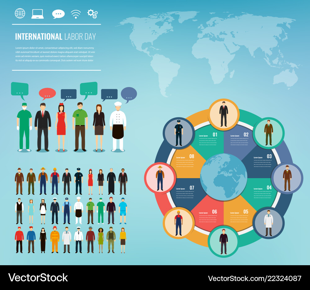 People of different occupations with infographics Vector Image