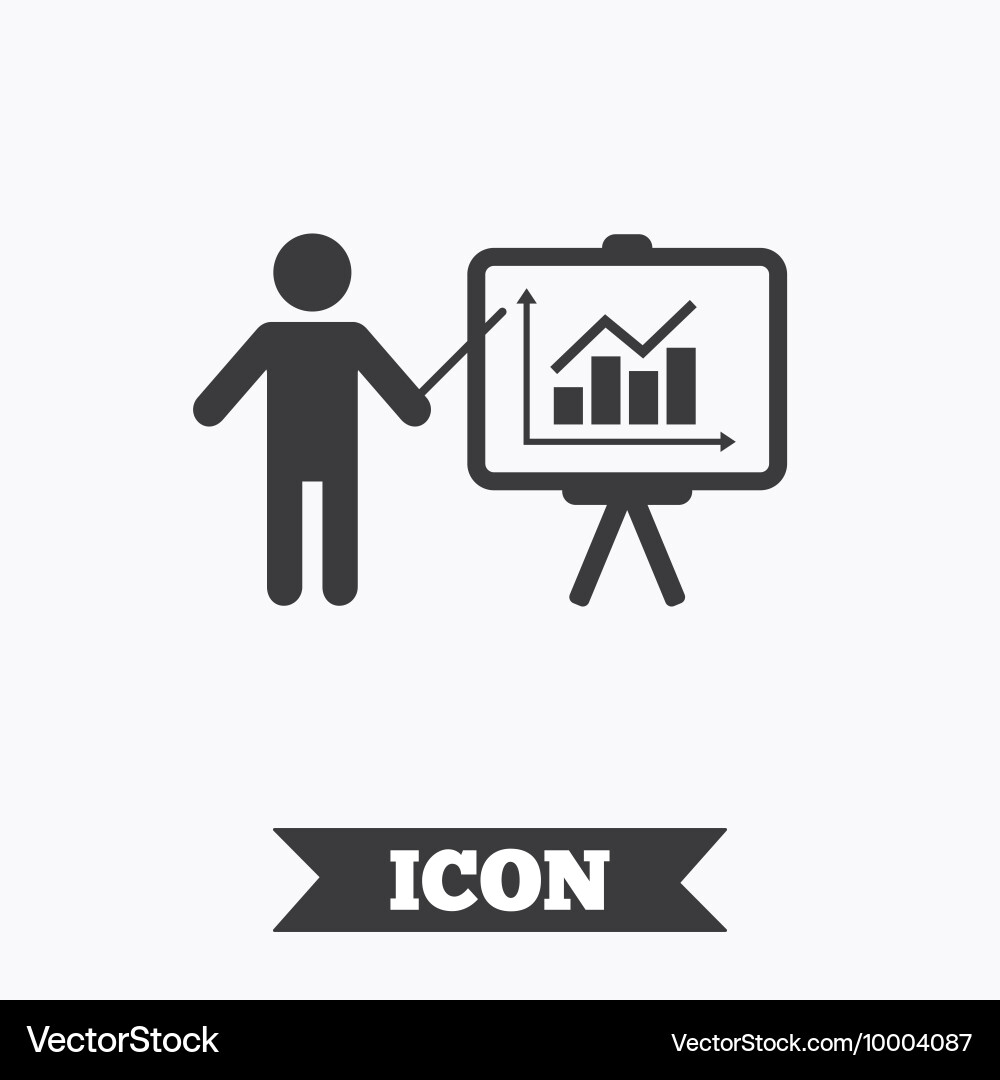 Presentation billboard sign icon diagram symbol Vector Image