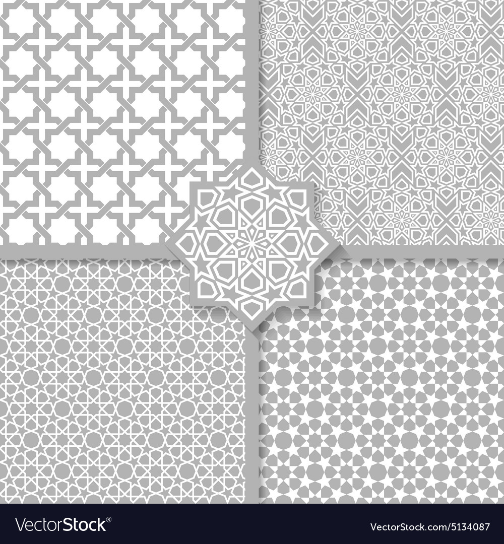 Seamless islamic patterns set Royalty Free Vector Image