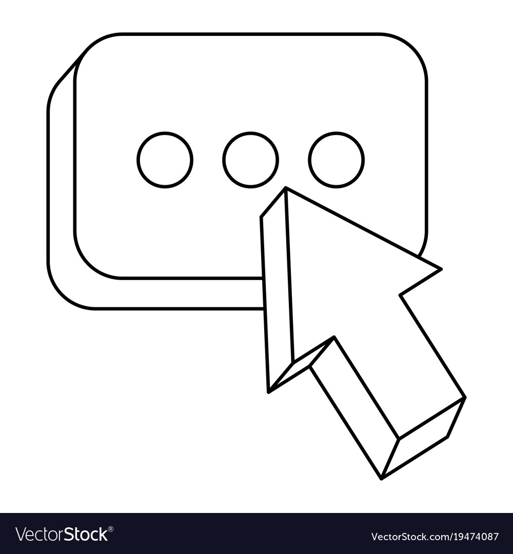 Speech bubble message with arrow Royalty Free Vector Image