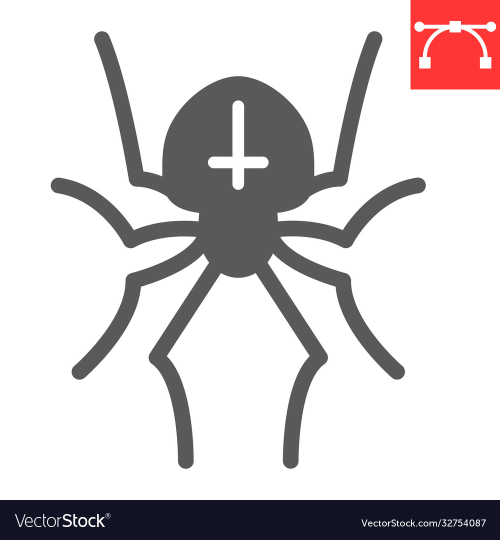 Spider glyph icon halloween and scary arachnid Vector Image