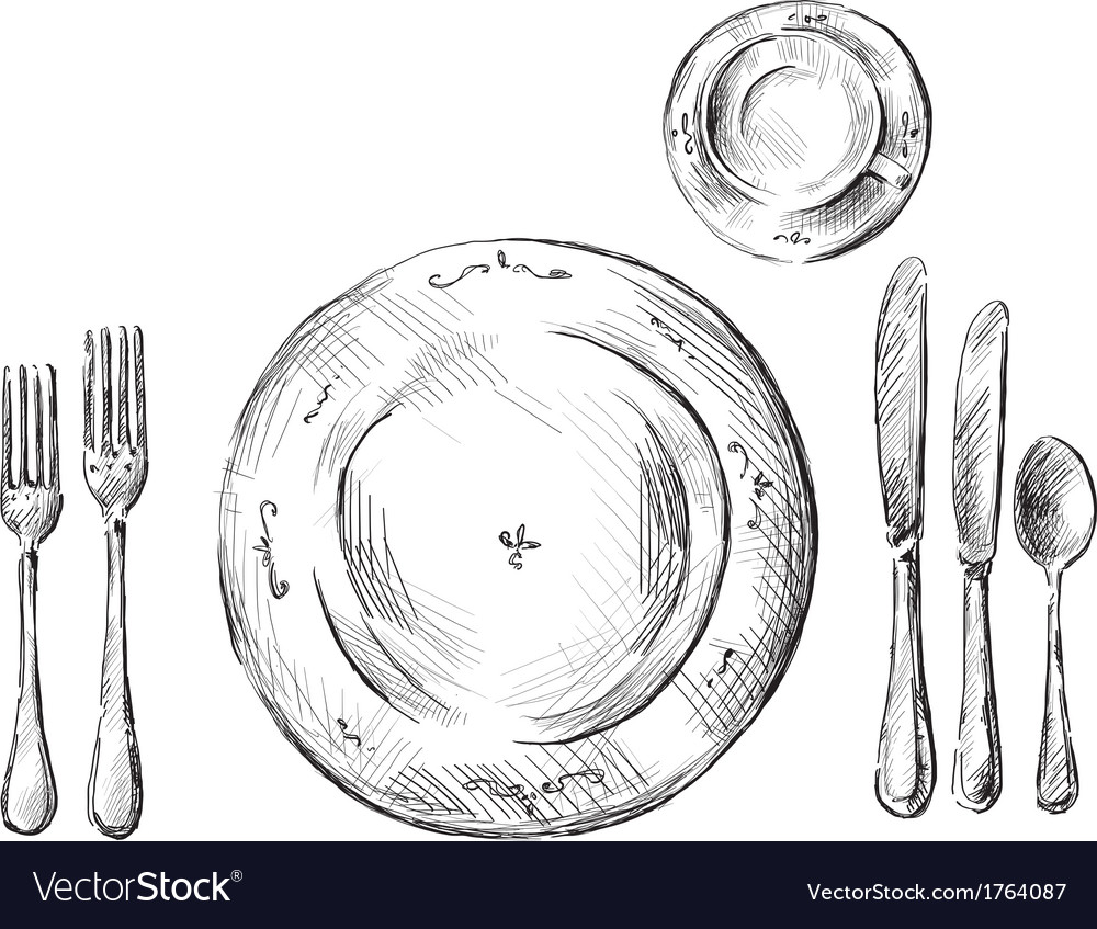 Table setting Royalty Free Vector Image - VectorStock