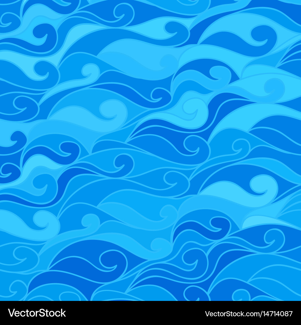 Wave background of doodle hand drawn lines Vector Image