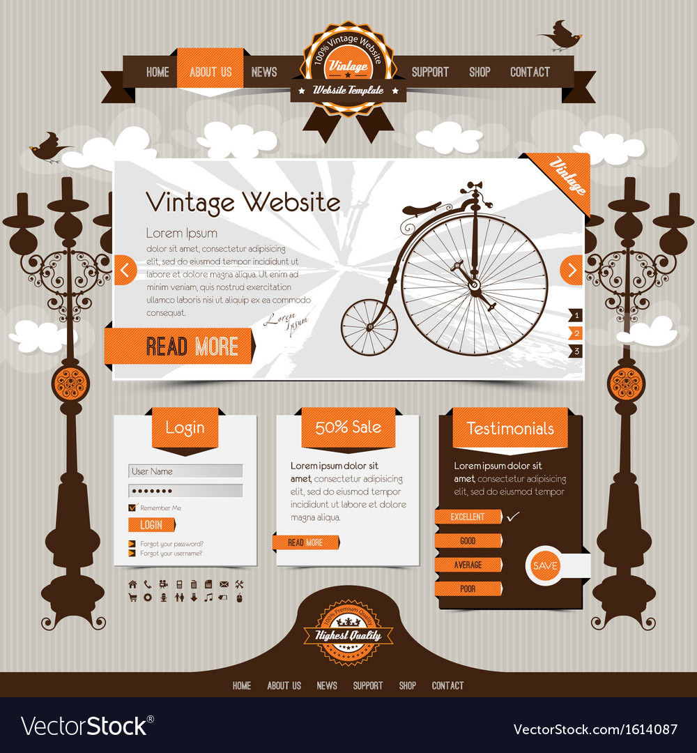 Website template Royalty Free Vector Image - VectorStock
