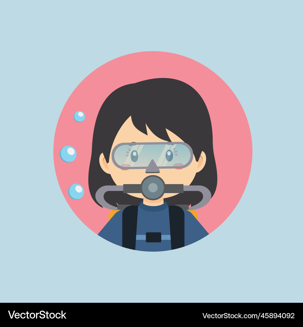 Avatar of a diving character Royalty Free Vector Image