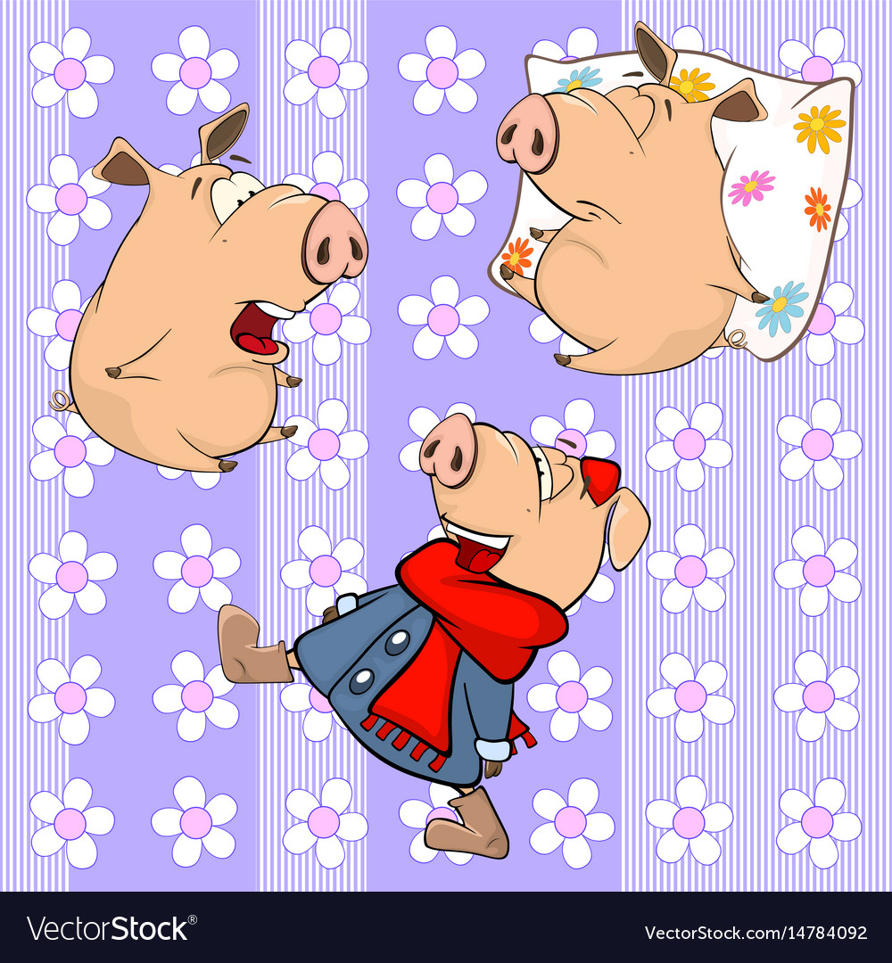 Background with pigs seamless pattern Royalty Free Vector