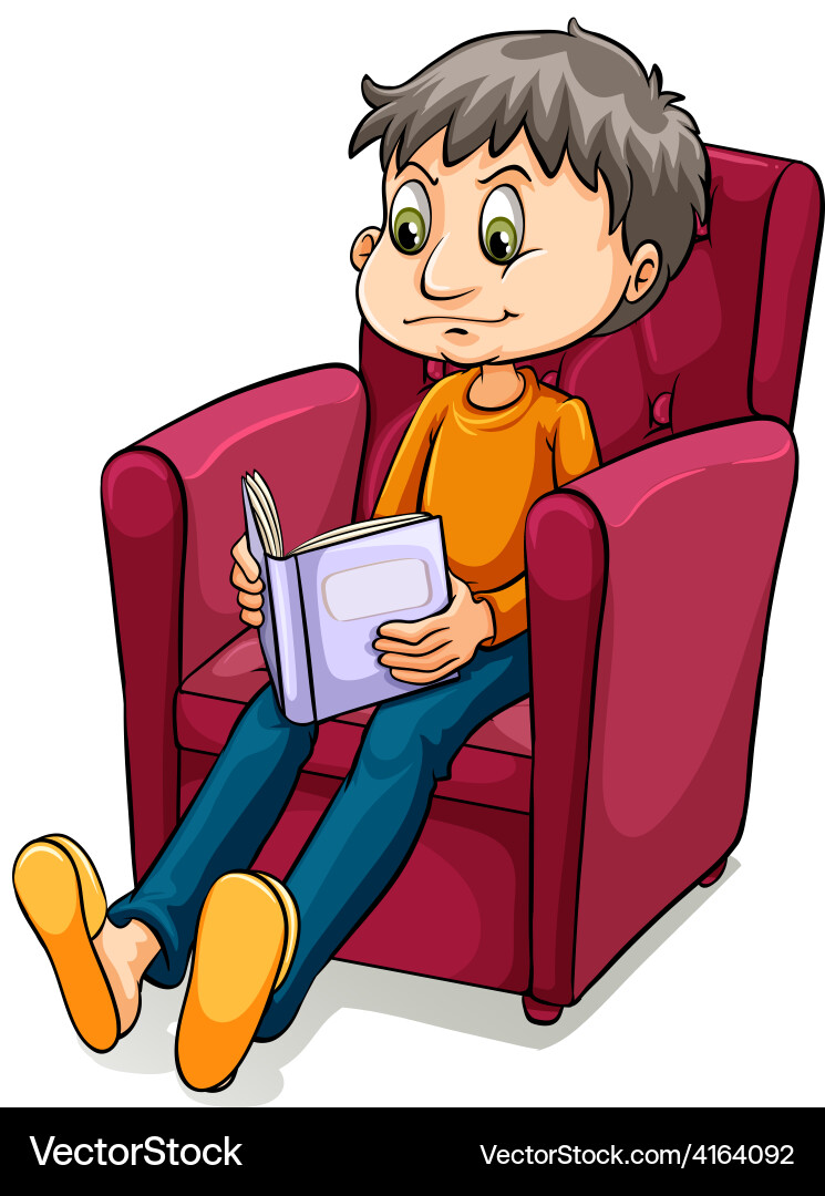 Boy sitting at the chair Royalty Free Vector Image