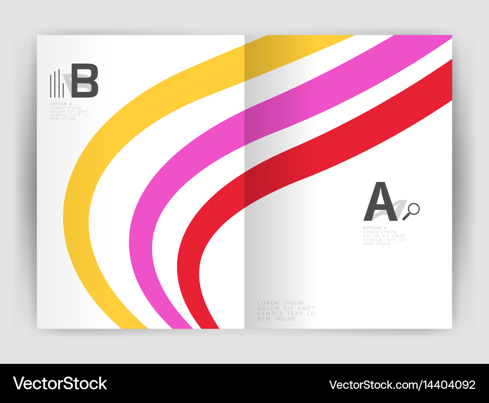 Business brochure flyer template wave and line Vector Image