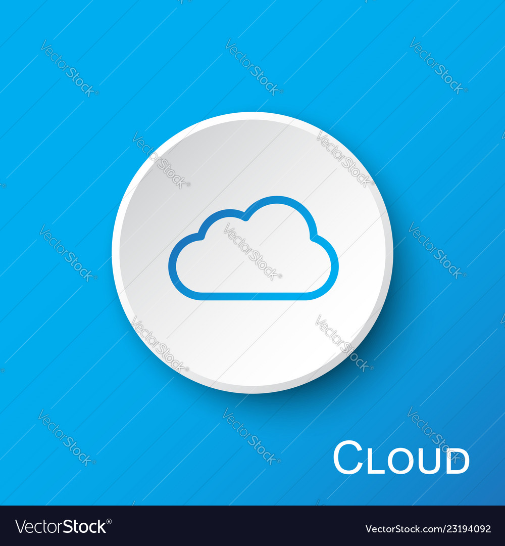 Cloud button on blue gradient background Vector Image