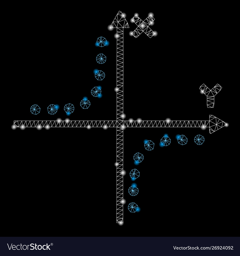Flare mesh 2d hyperbola plot with spots Royalty Free Vector