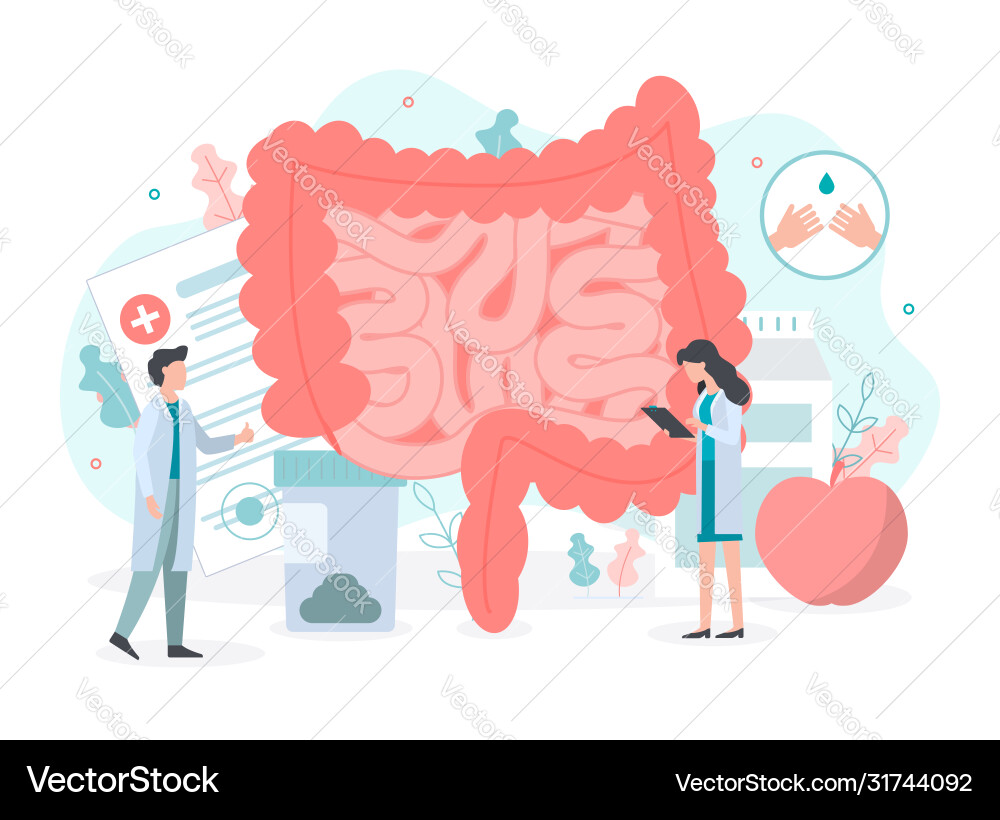 Intestine health concept Royalty Free Vector Image