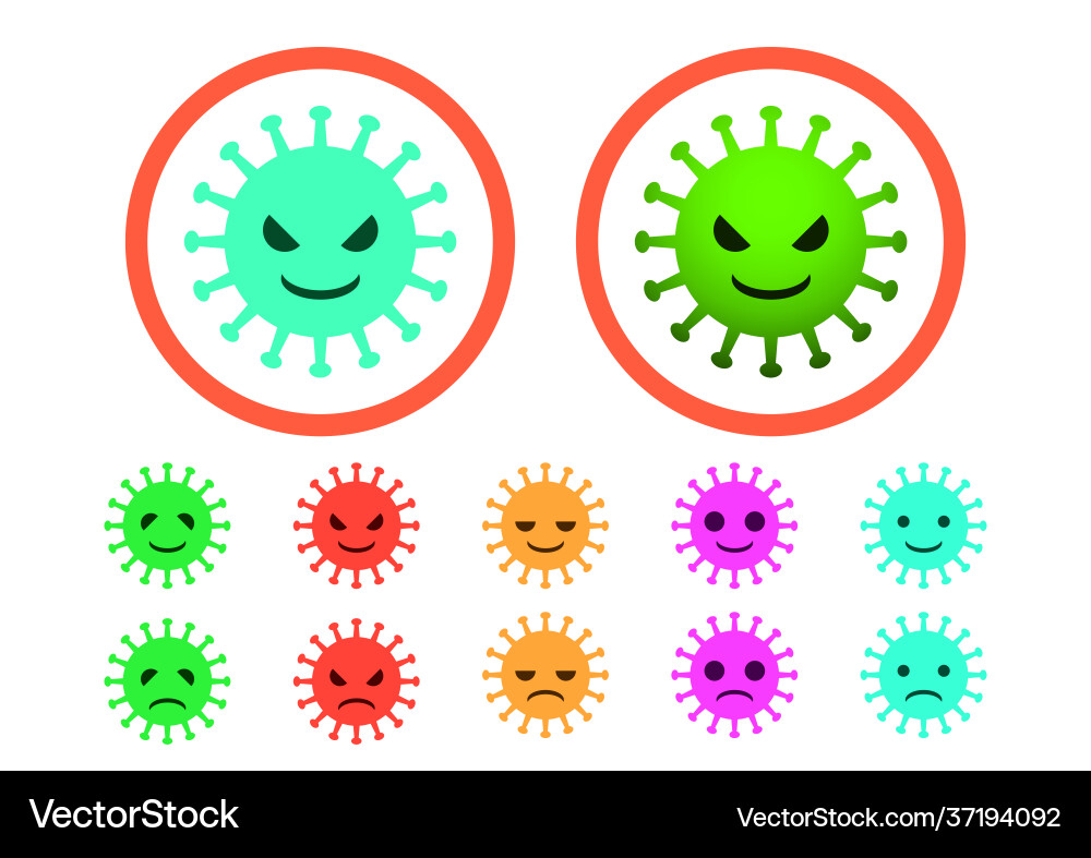 Isolated flat virus and cancer on white Royalty Free Vector
