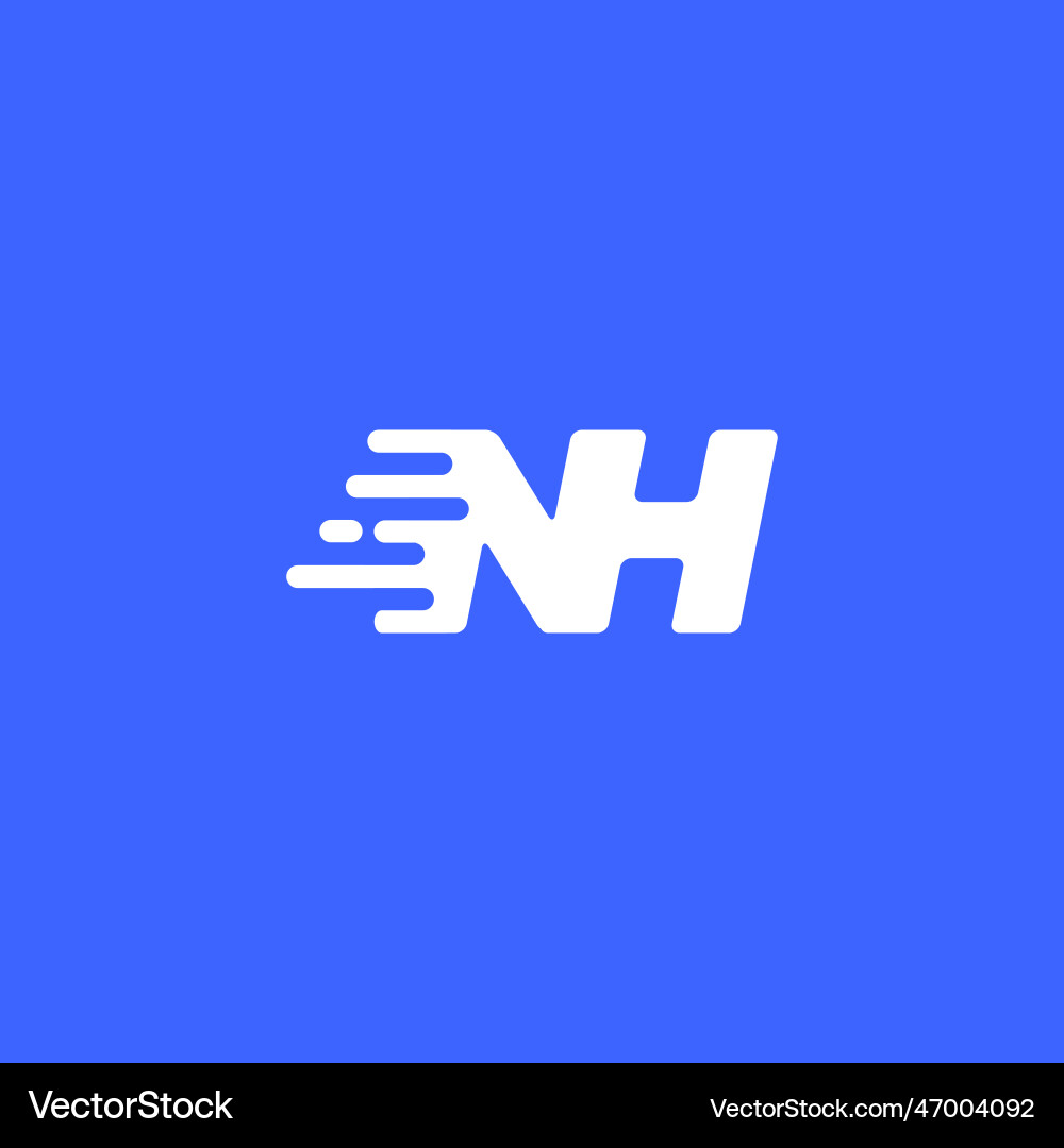 Letter nh fast speed technology modern logo design