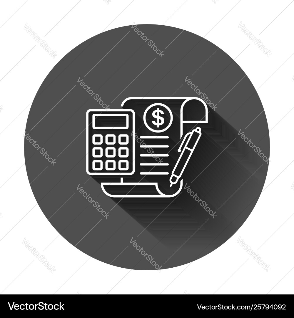 Money calculation icon in flat style budget Vector Image