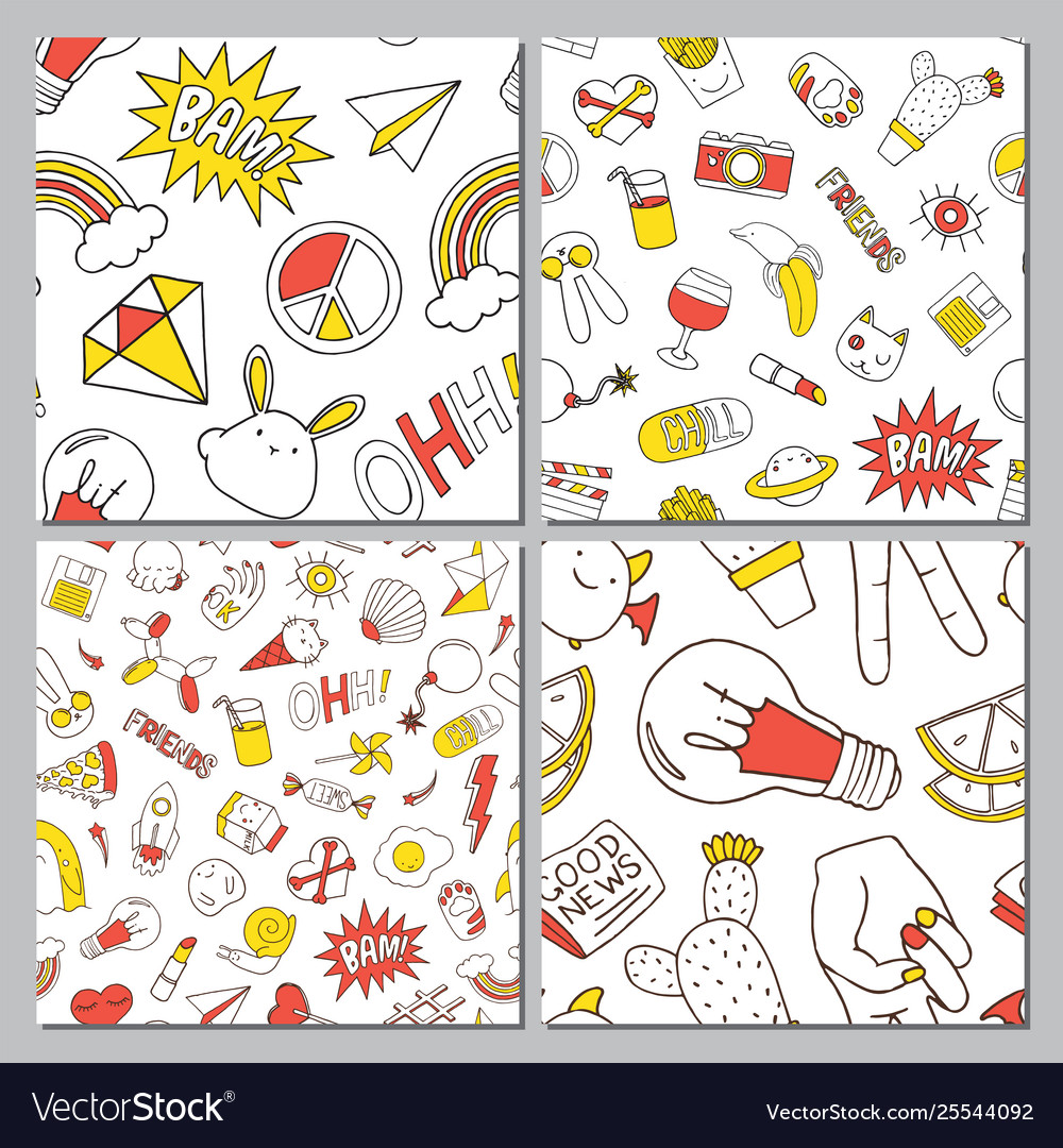 Patch set on white background Royalty Free Vector Image