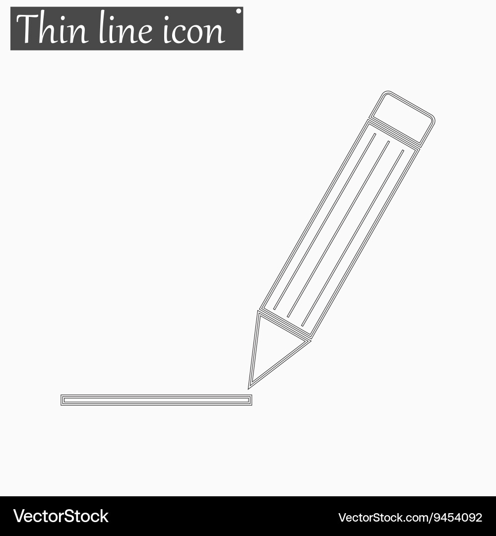 Pen icon style thin line Royalty Free Vector Image