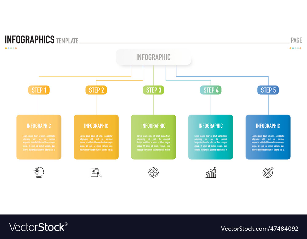 Rectangular mind map infographic for business Vector Image