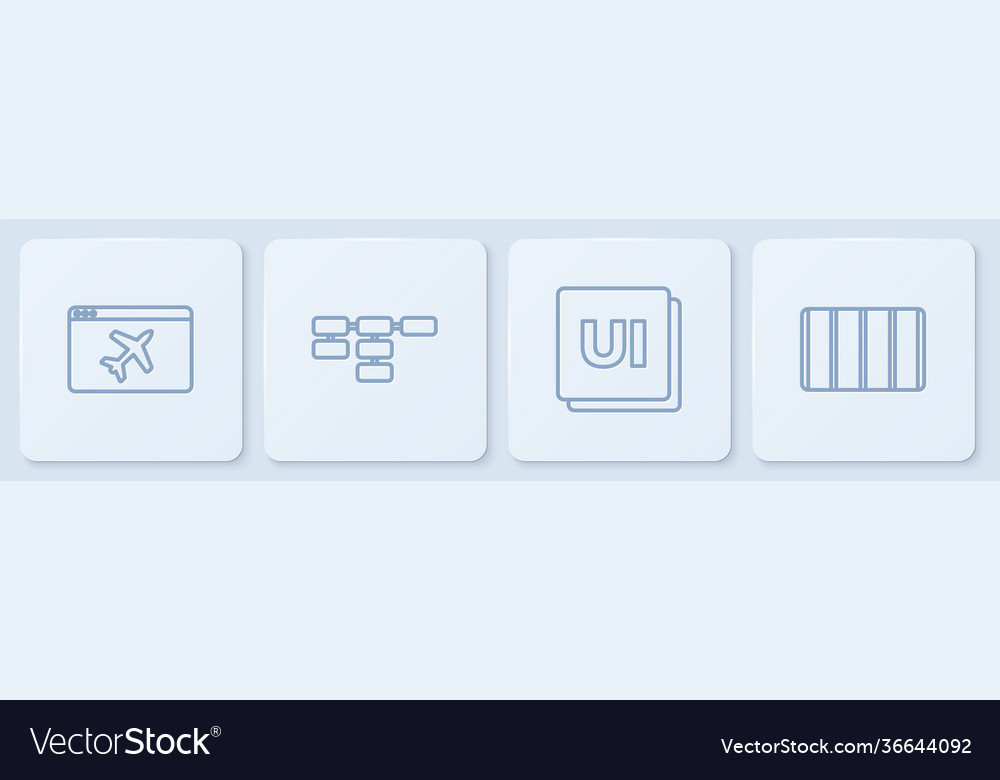 Set line website template ui or ux design site Vector Image