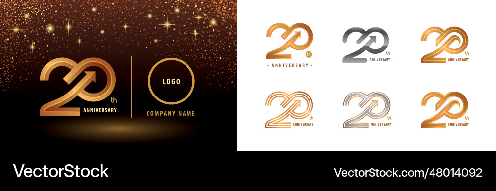 Set of 20th anniversary logotype design twenty Vector Image