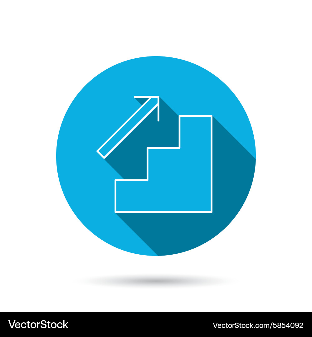 Upstairs icon direction arrow sign Royalty Free Vector Image