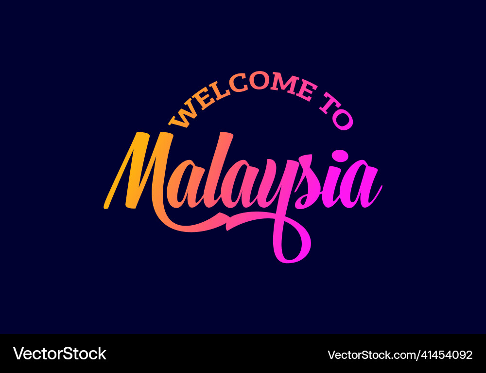 Welcome to malaysia word text creative font Vector Image