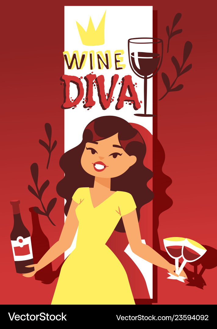 Wine lover banner cartoon Royalty Free Vector Image