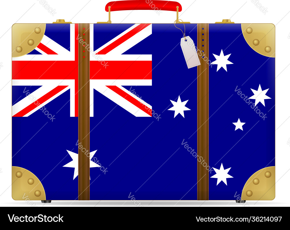 Australia flag travel suitcase Royalty Free Vector Image