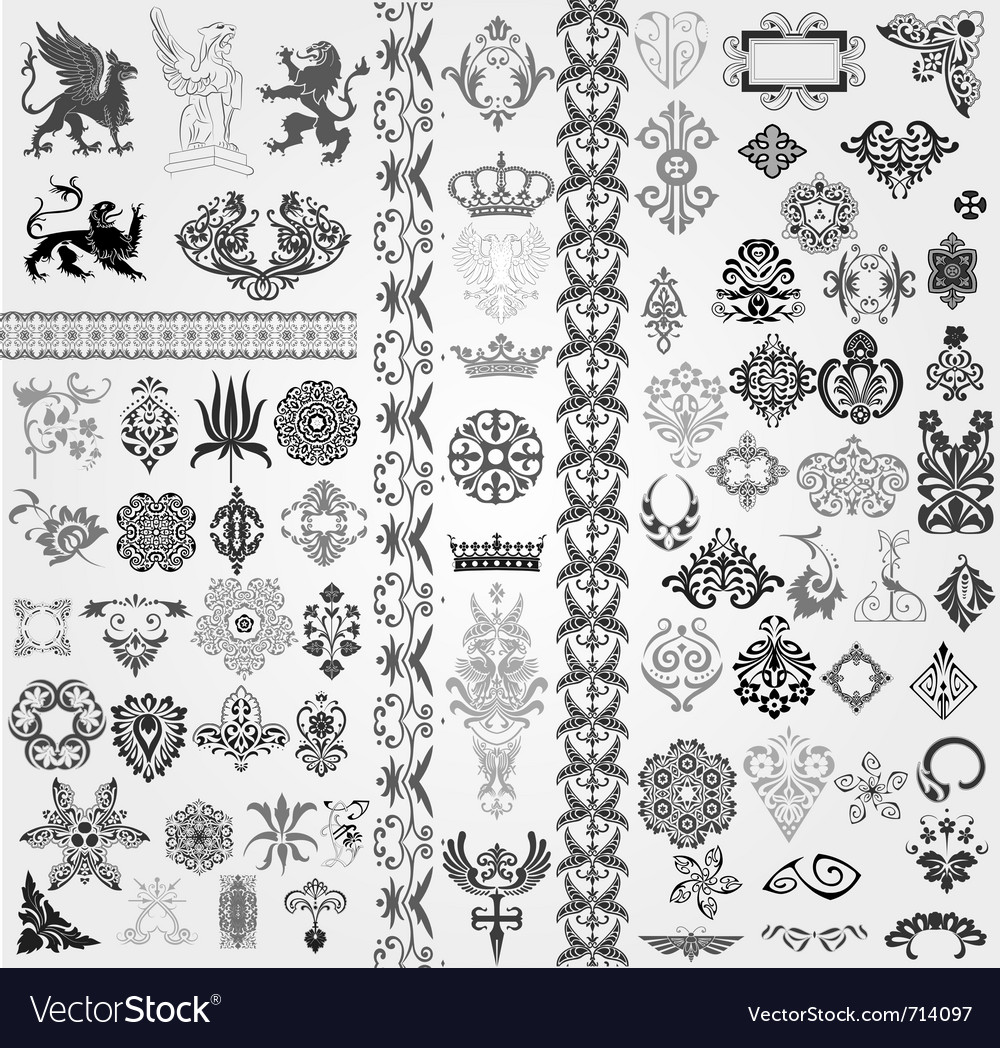 Baroque set Royalty Free Vector Image - VectorStock