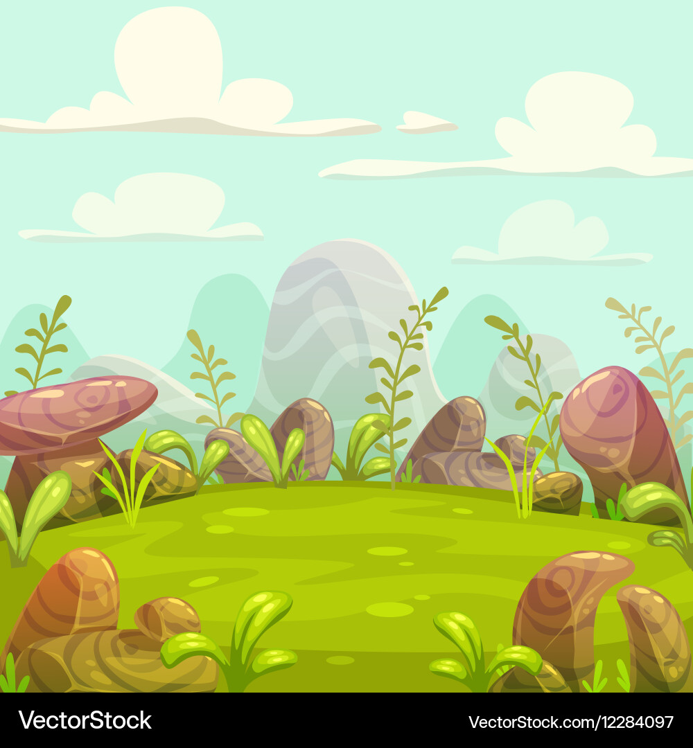 Cartoon nature landscape Royalty Free Vector Image